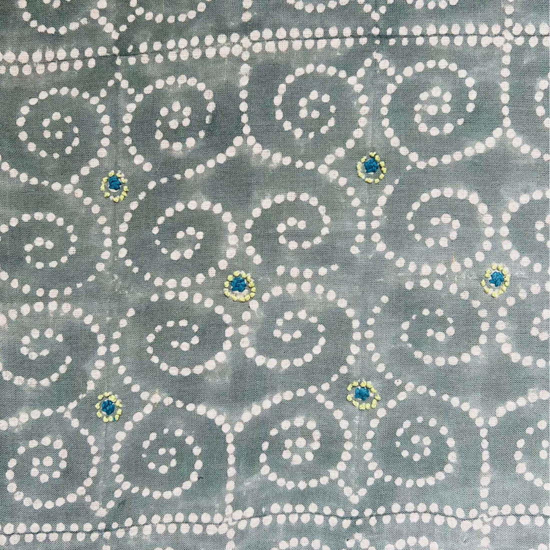 Una Teal Embroidered Fabric