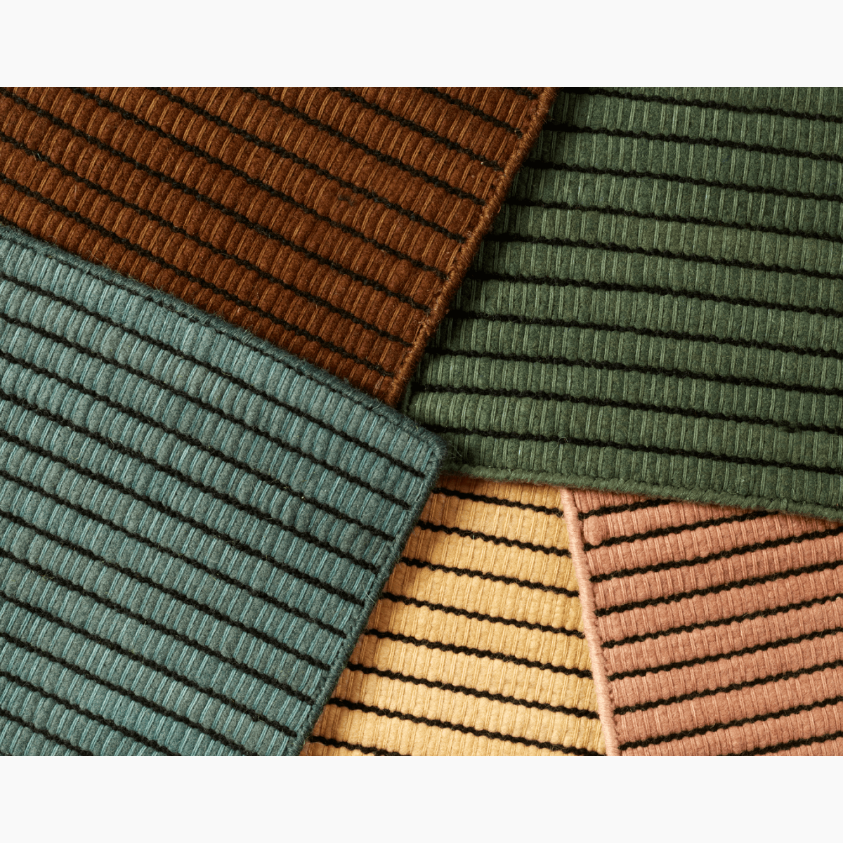 Felted Stripe Peacock Rug