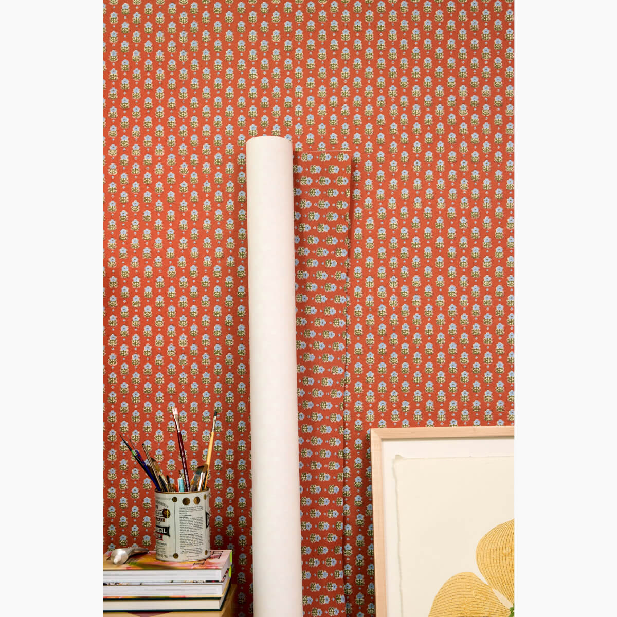 Periwinkle Red Clay Wallpaper