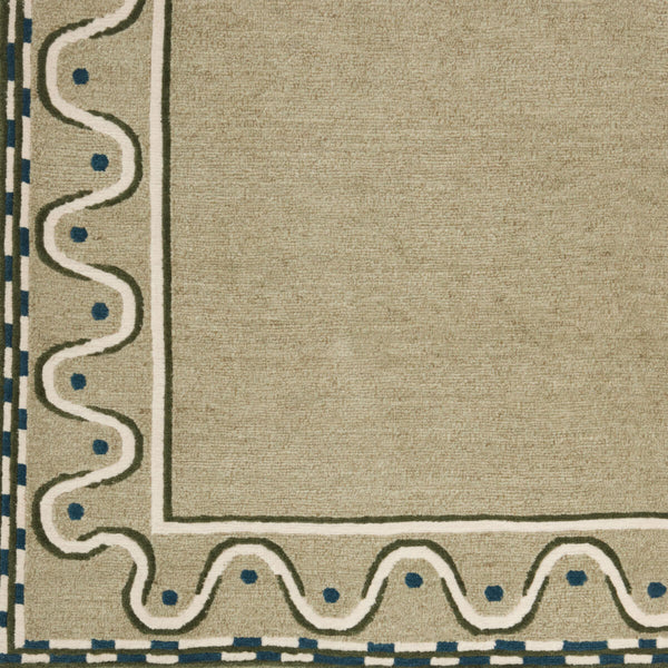 Squiggle Border Seaweed Rug