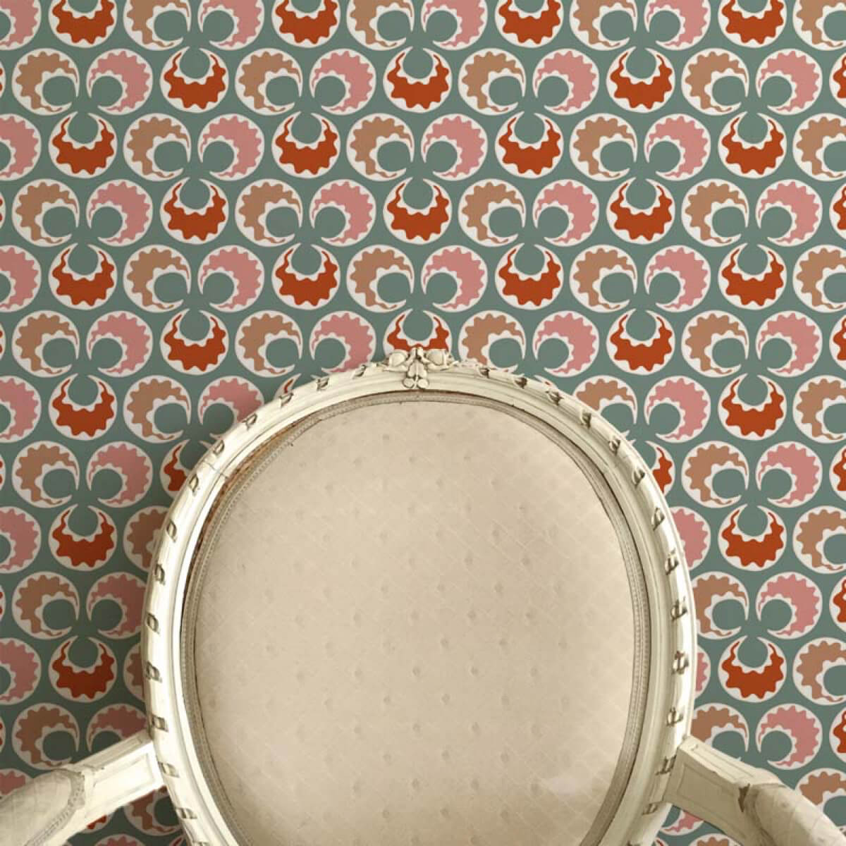 Chintamani Fun Celadon & Bricks Wallpaper