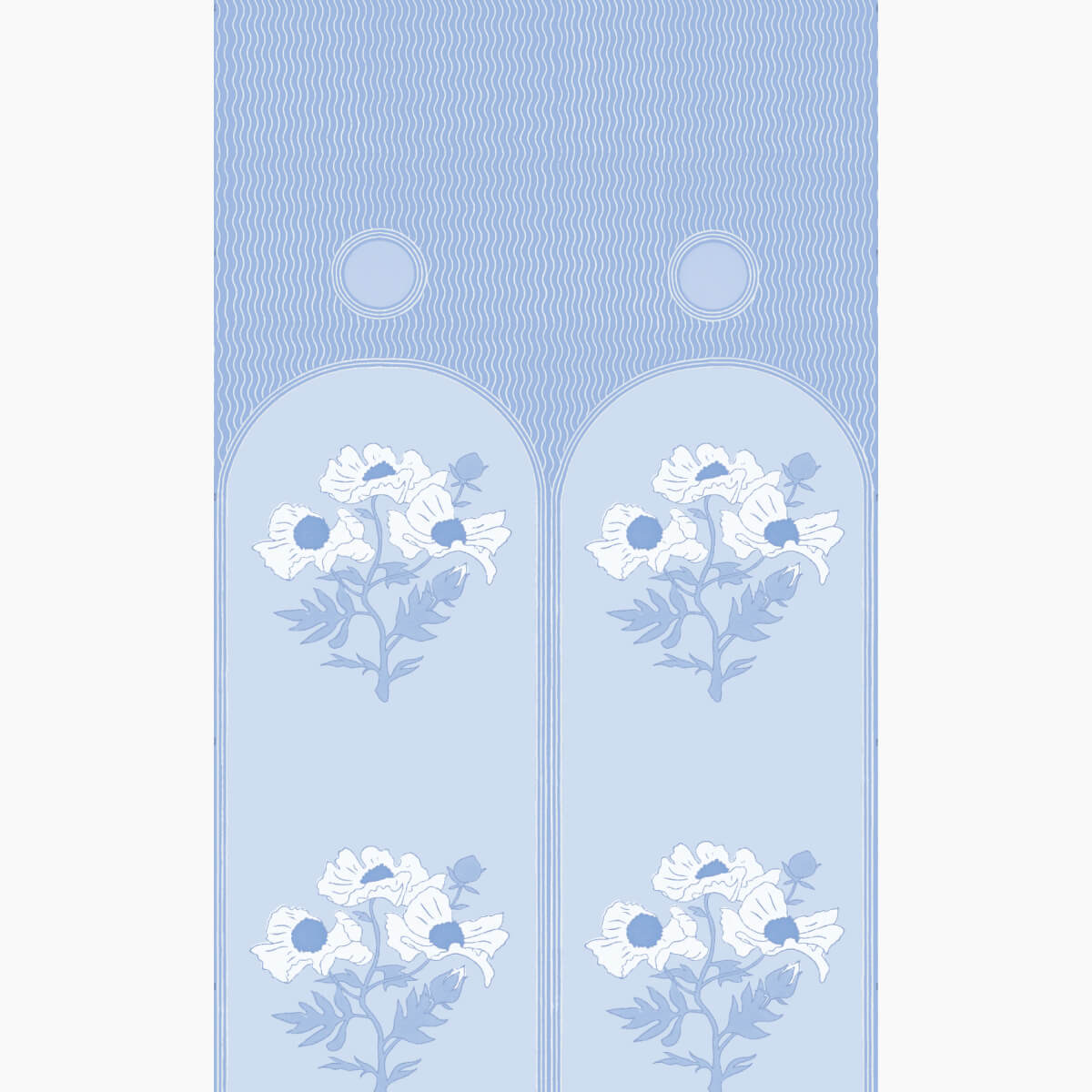Poppies Periwinkle Wallpaper