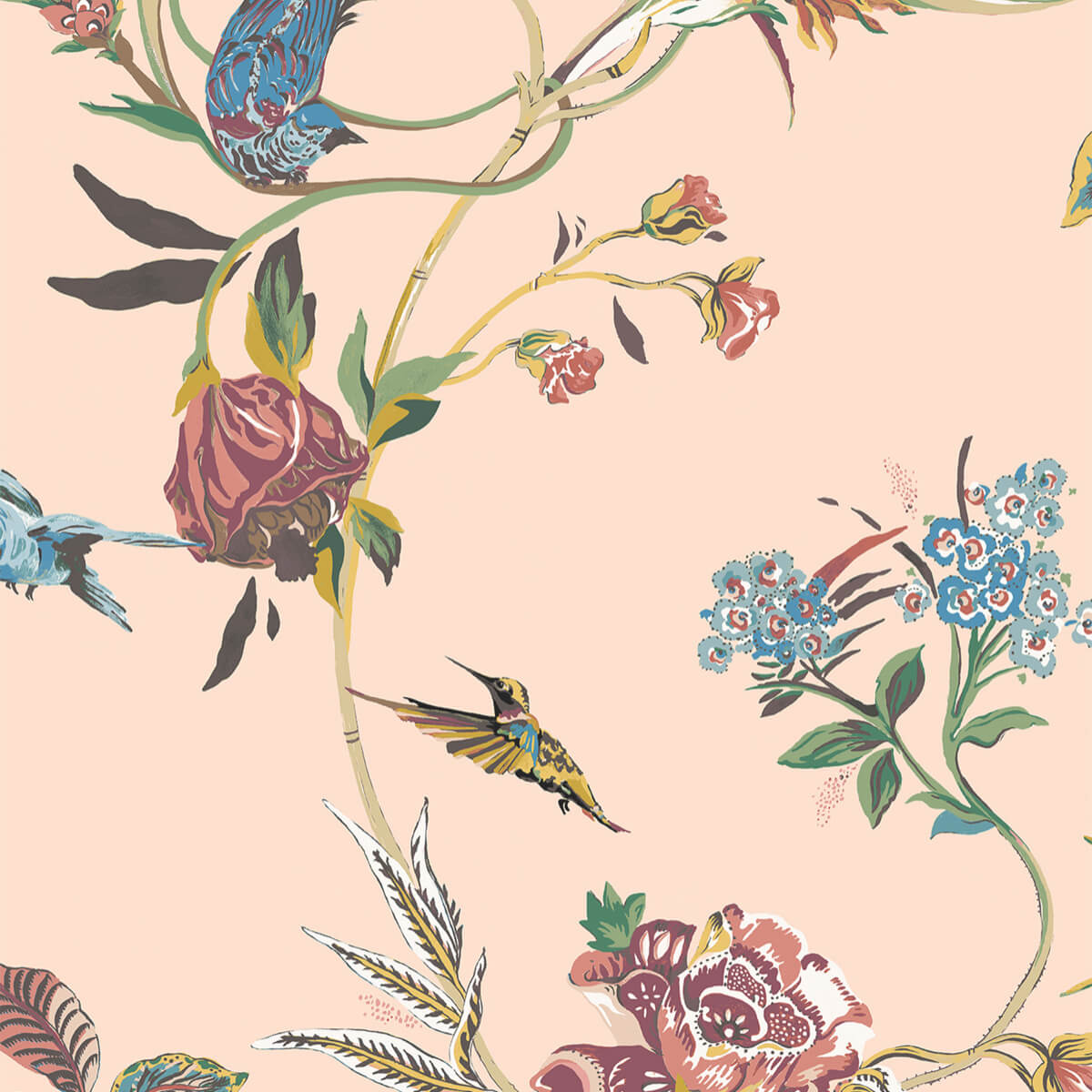 Quint Botanical Apricot Wallpaper